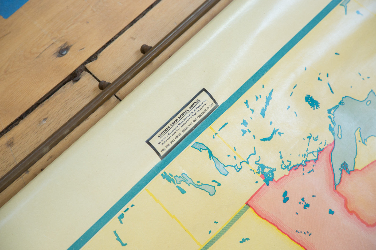 Vintage 1930s Crams Pull Down Map – Item #2560