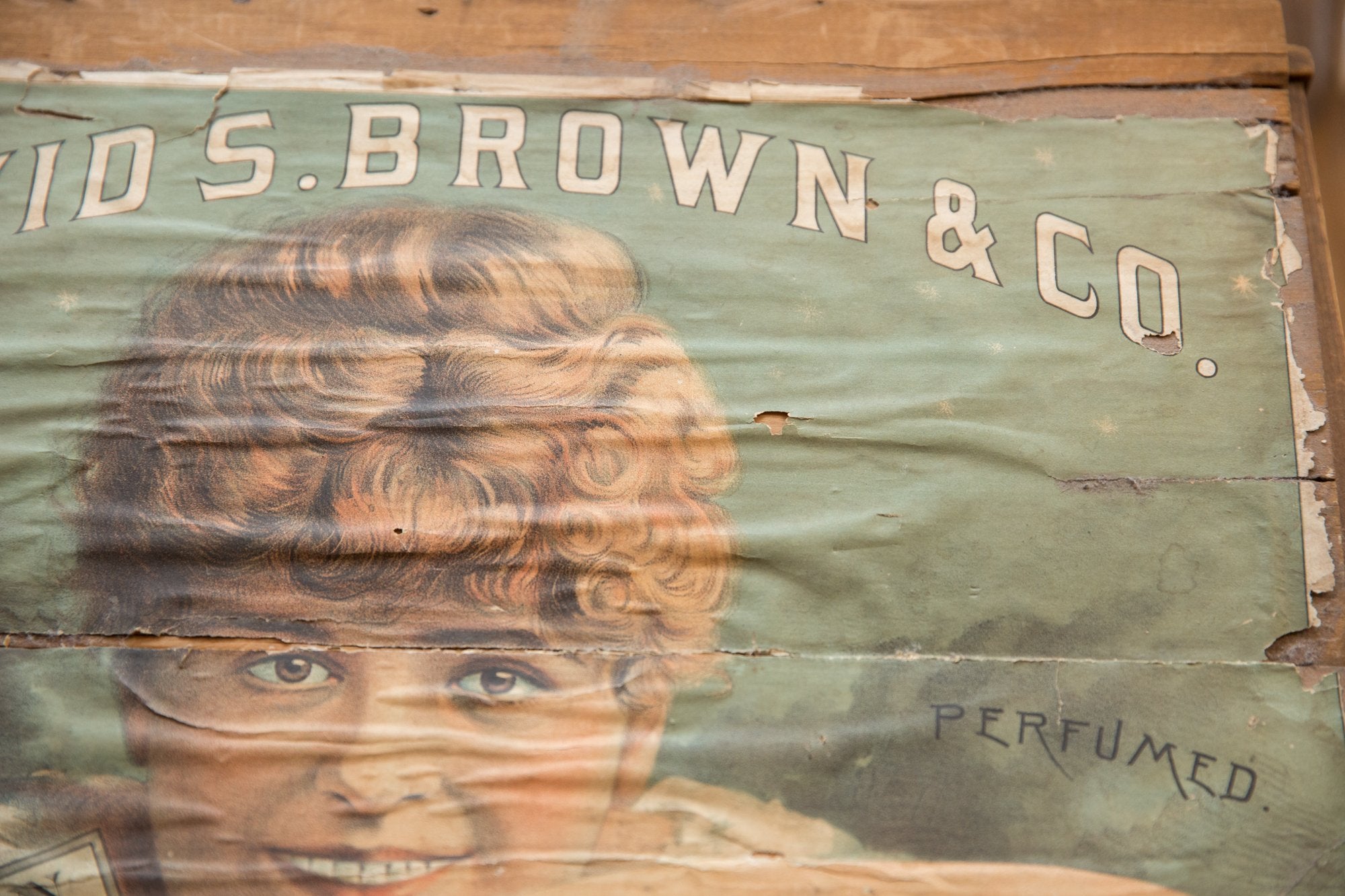 Antique Soap Box Crate with Label – Item #2568
