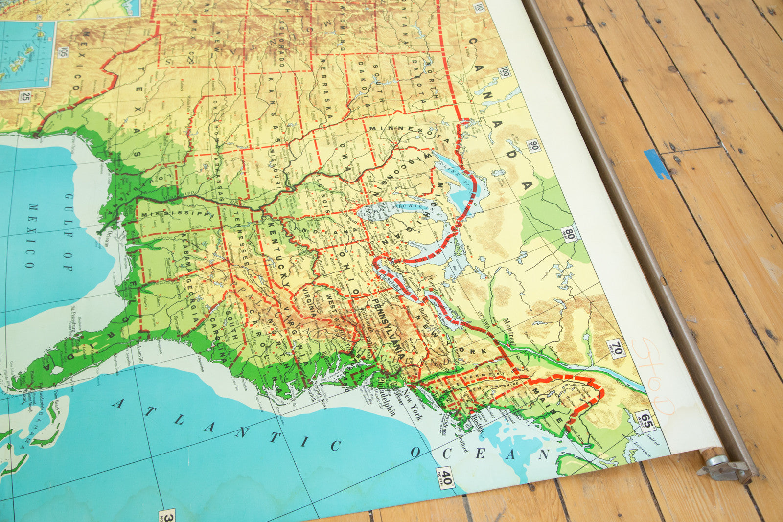 Vintage Crams USA Pull Down Map – Item #2606