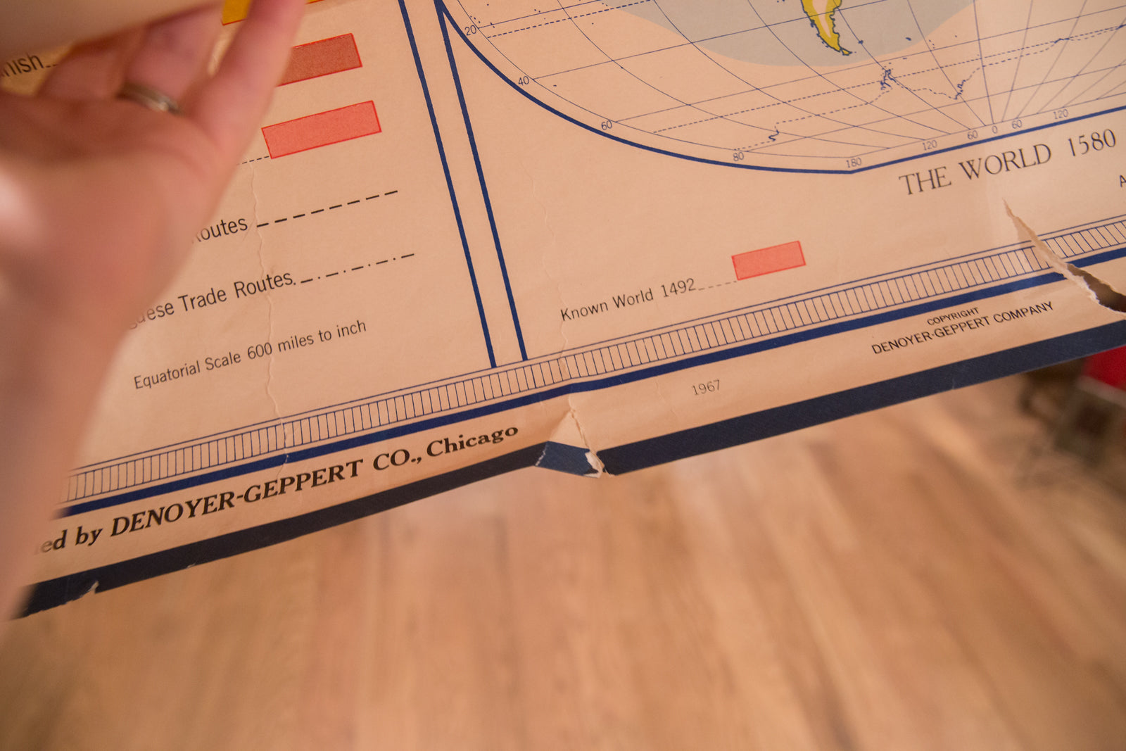 Vintage Denoyer Geppert World Map