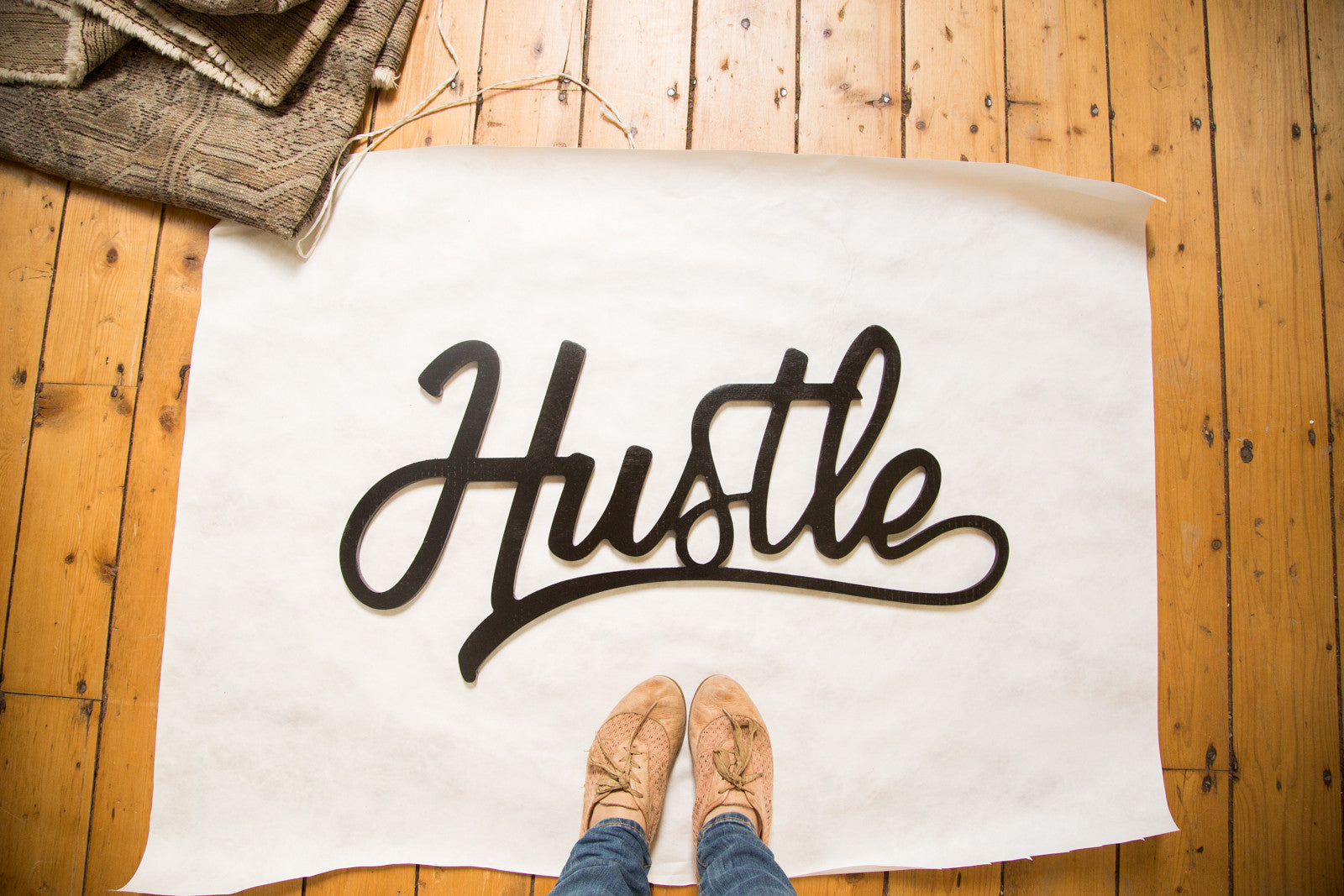 Hustle Sign Black
