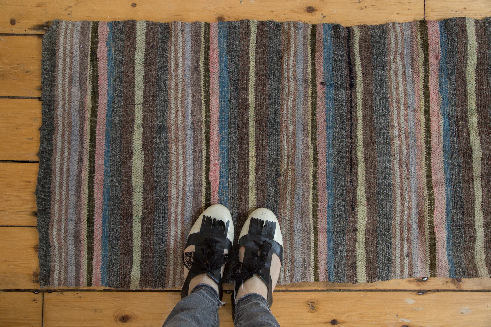 2x3.5 Vintage Scandanavian Rag Rug