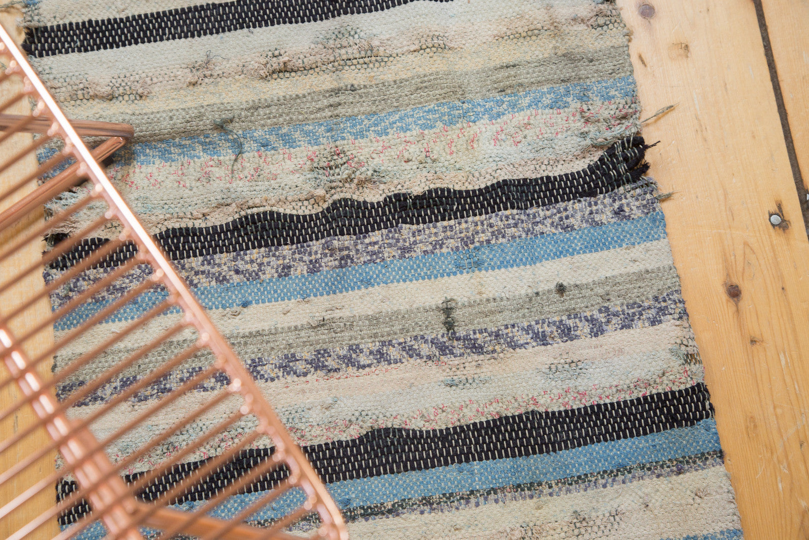 2x5 Vintage Scandanavian Rag Rug Runner