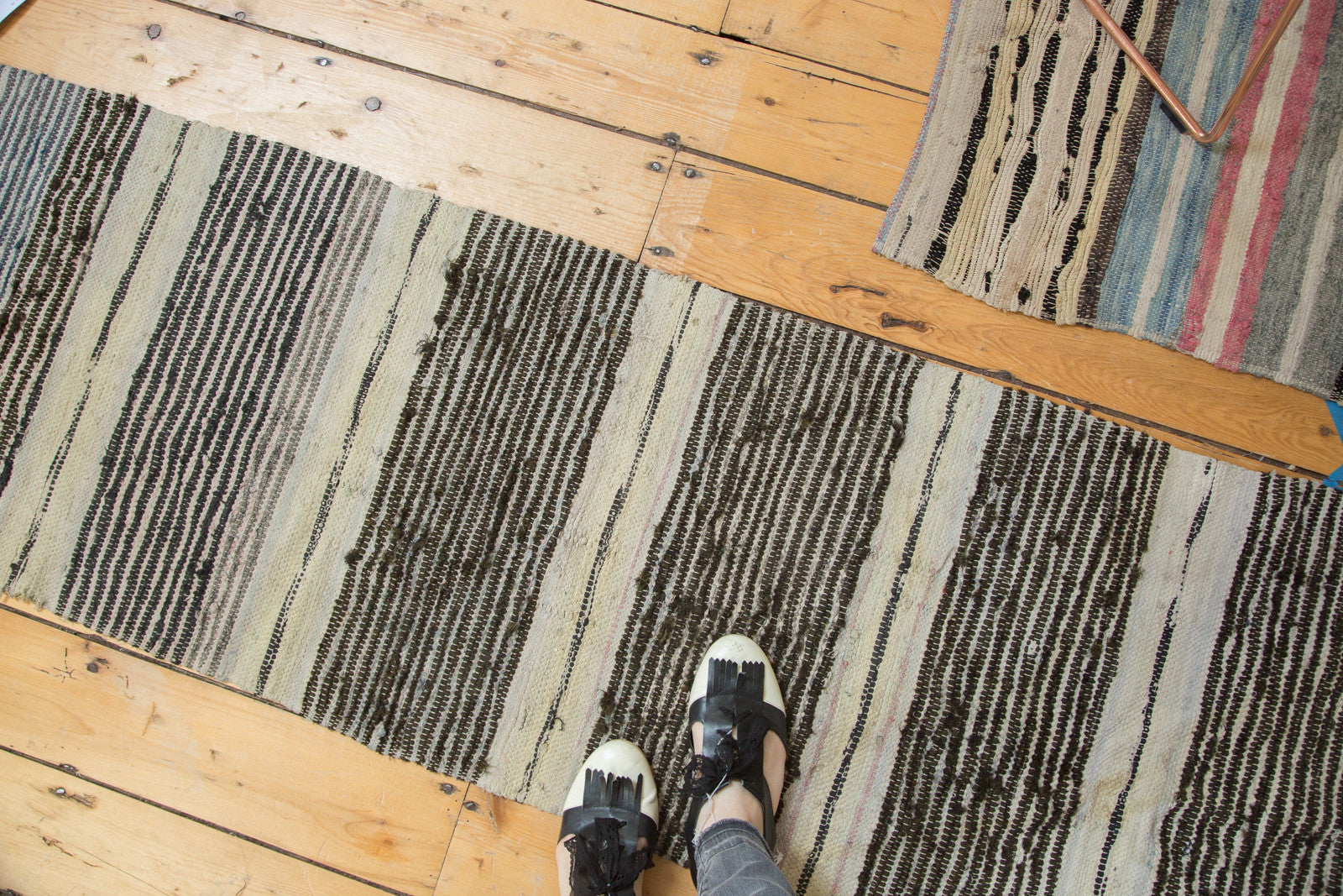 2x8 Vintage Scandanavian Rag Rug Runner