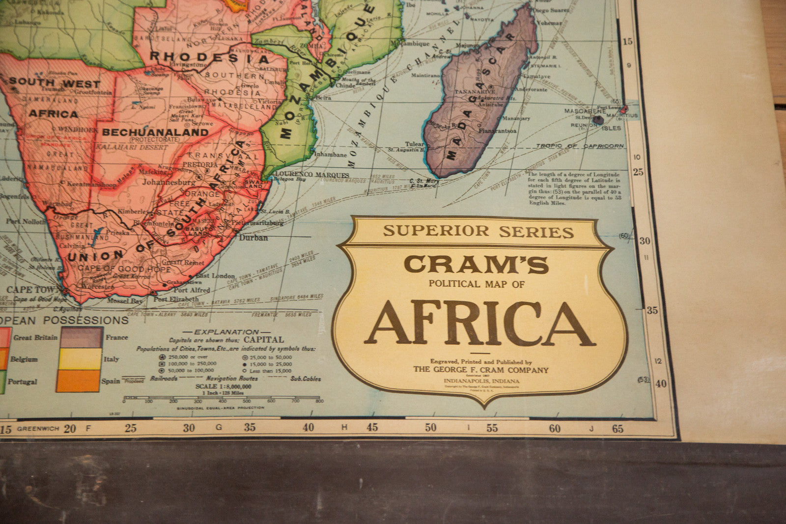 Vintage Cram's Pull Down Map of Africa :: Old New House Maps 3303