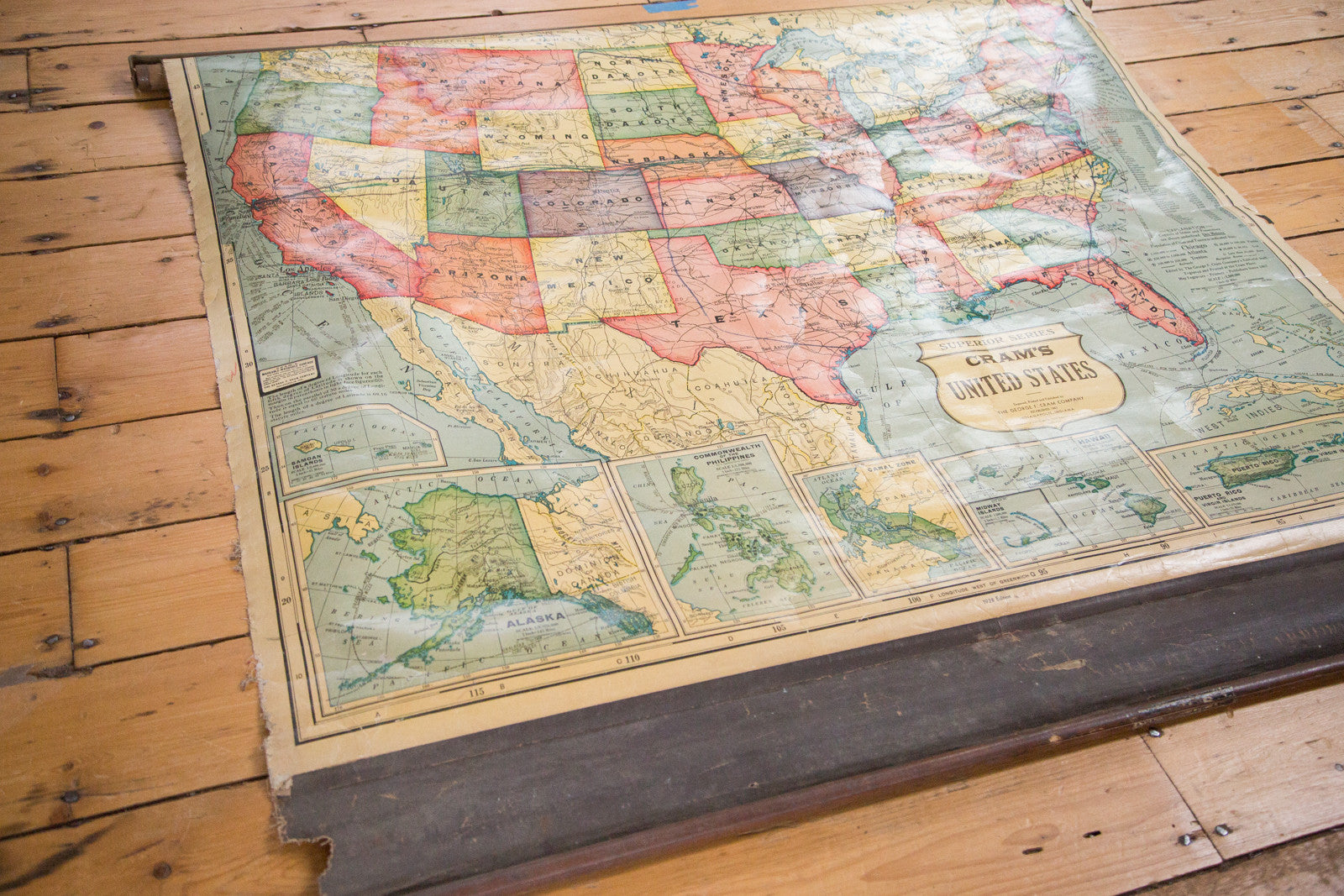 Vintage Cram's Pull Down Map of the United States - 3309 – Item #3309
