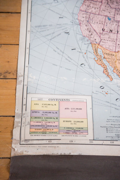 Vintage Cram's Pull Down Map of North America :: ONH :: Maps :: 3312