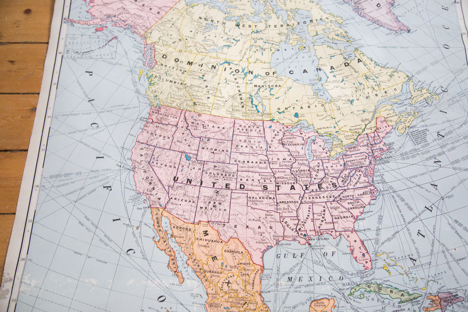 Vintage Cram's Pull Down Map of North America :: ONH :: Maps :: 3312