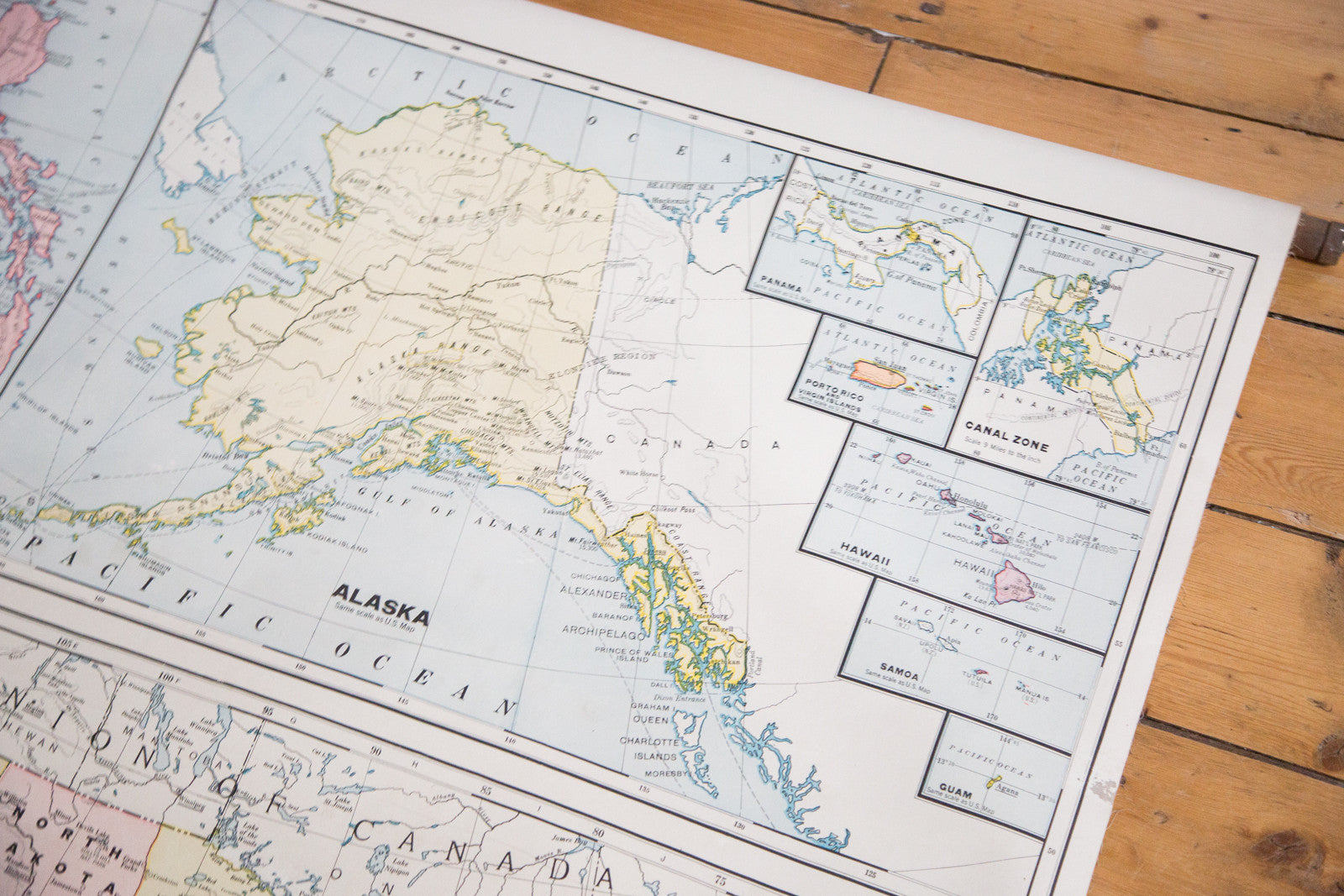 Vintage Cram's Pull Down Map of the United States