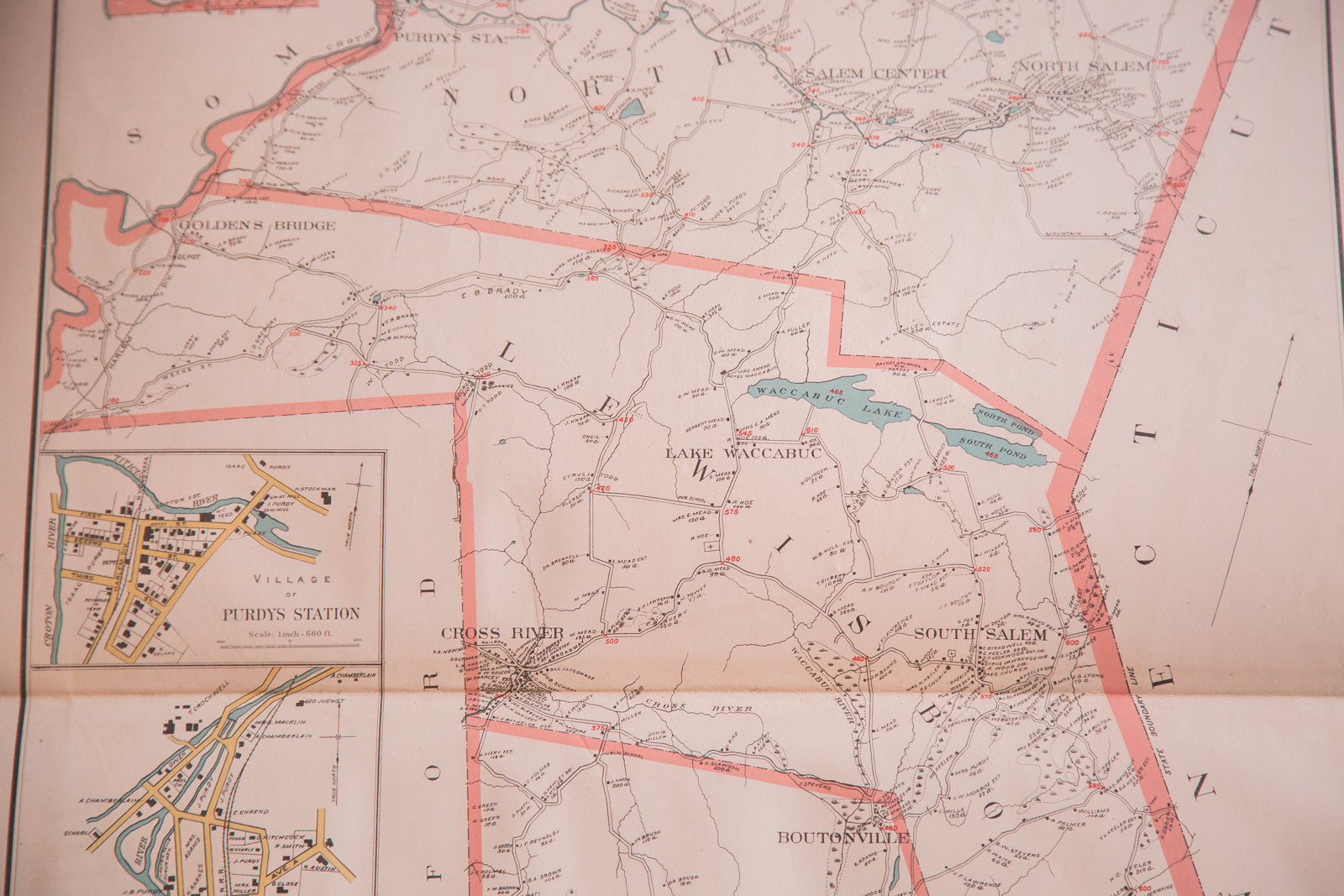 Antique Map of Pound Ridge, Lewisboro, & North Salem NY