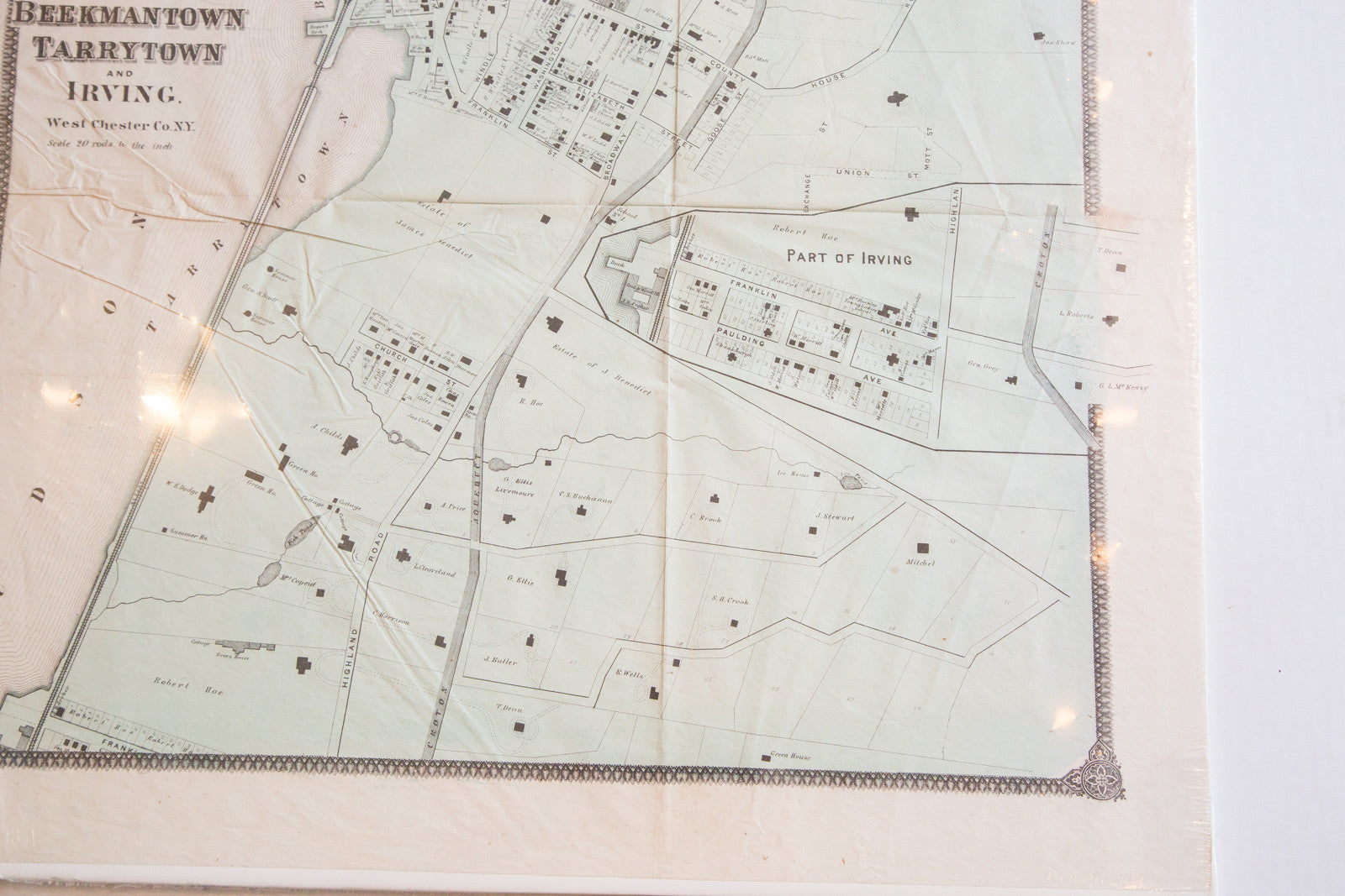 Antique Beekmantown, Tarrytown, and Irving Map