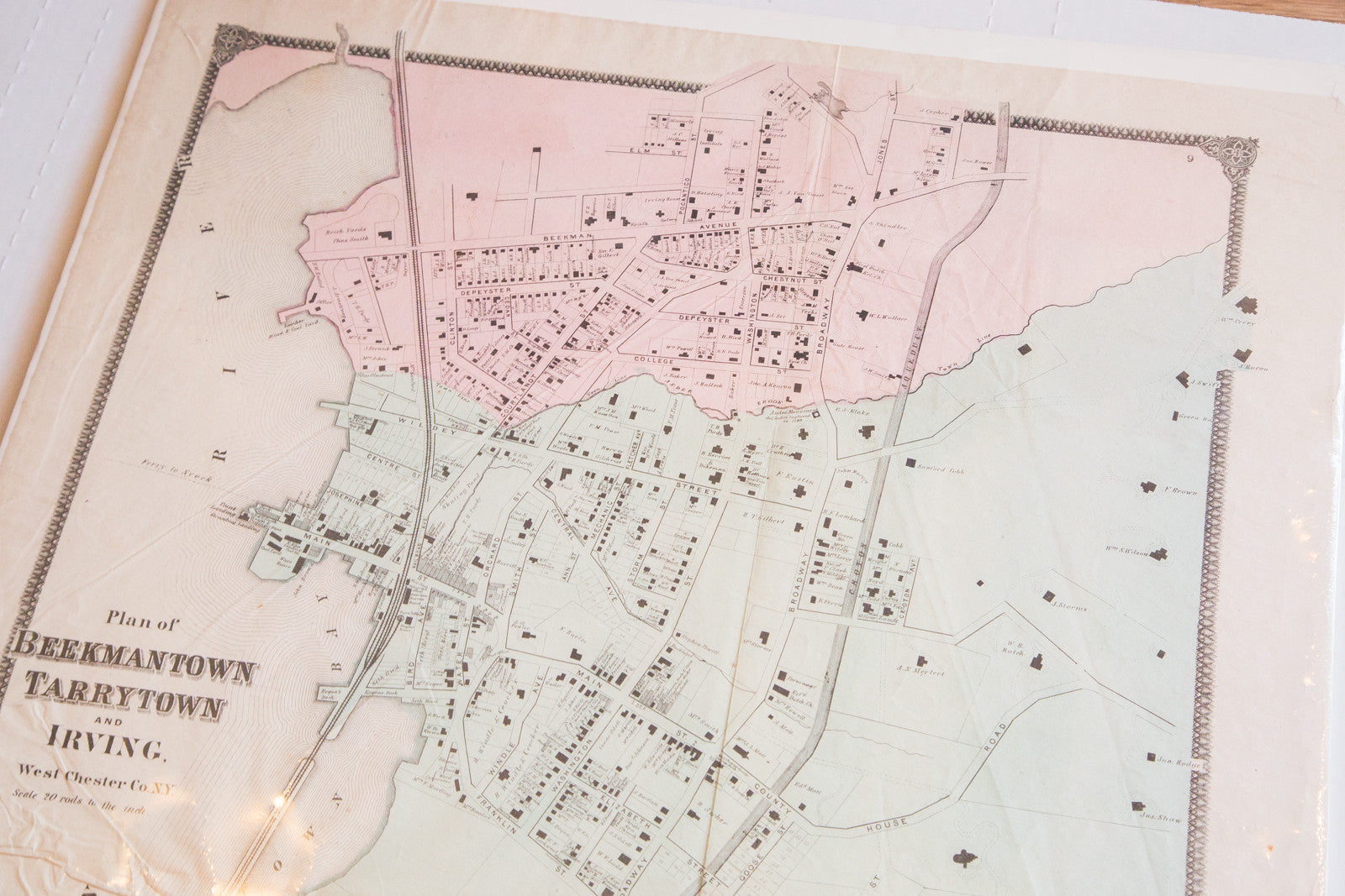 Antique Beekmantown, Tarrytown, and Irving Map