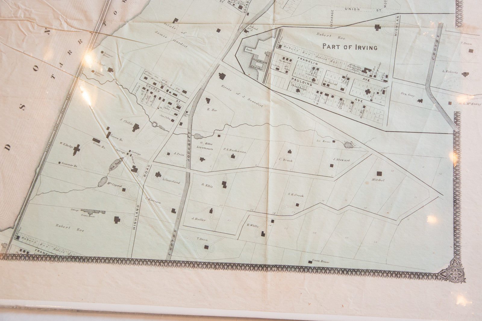 Antique Beekmantown, Tarrytown, and Irving Map