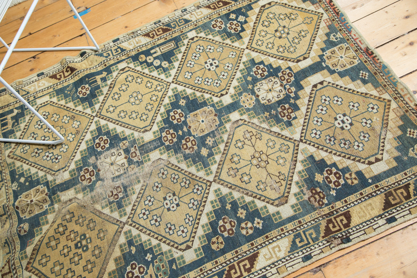 4x5 Vintage Fragmented Caucasian Square Rug