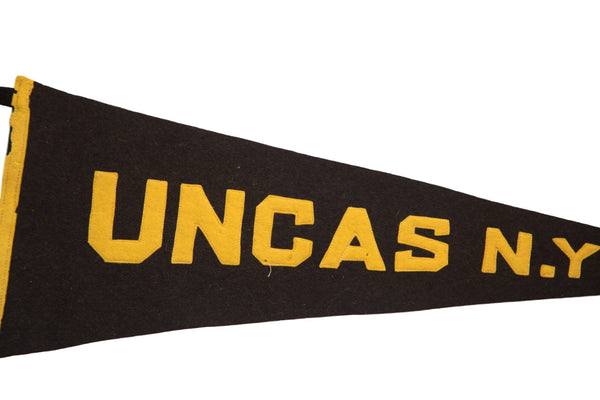 Antique Uncas NY Adirondacks Felt Flag