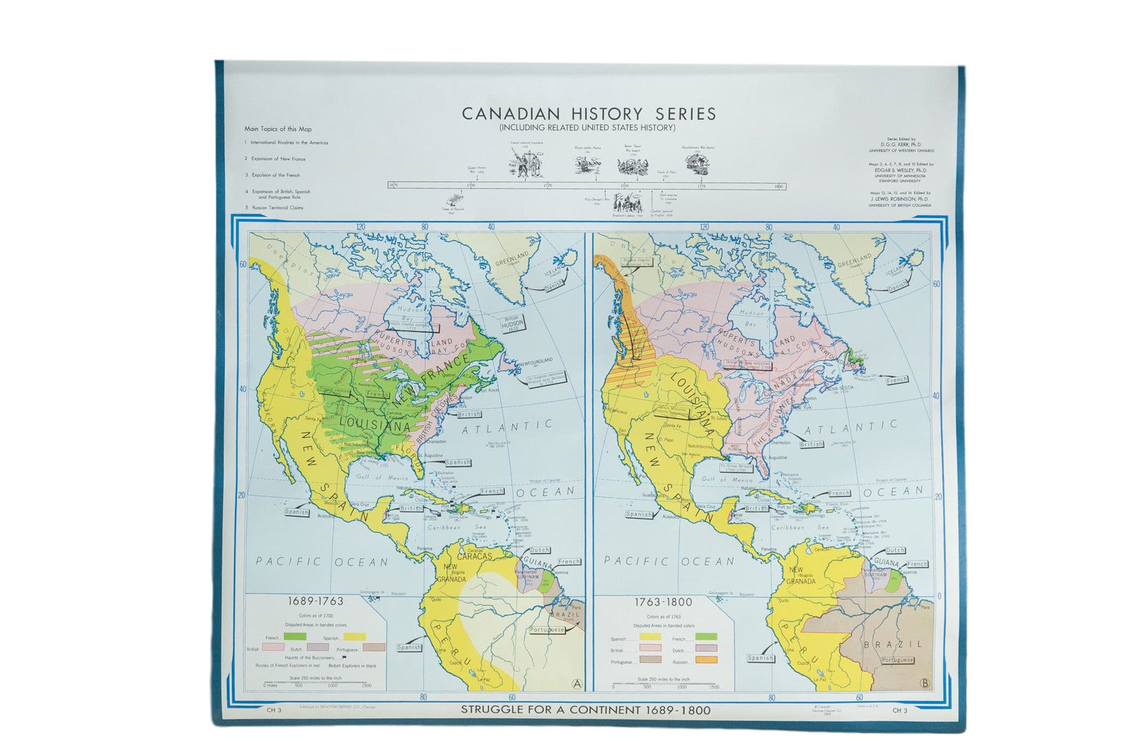Vintage Denoyer-Geppert Canadian History Map Series
