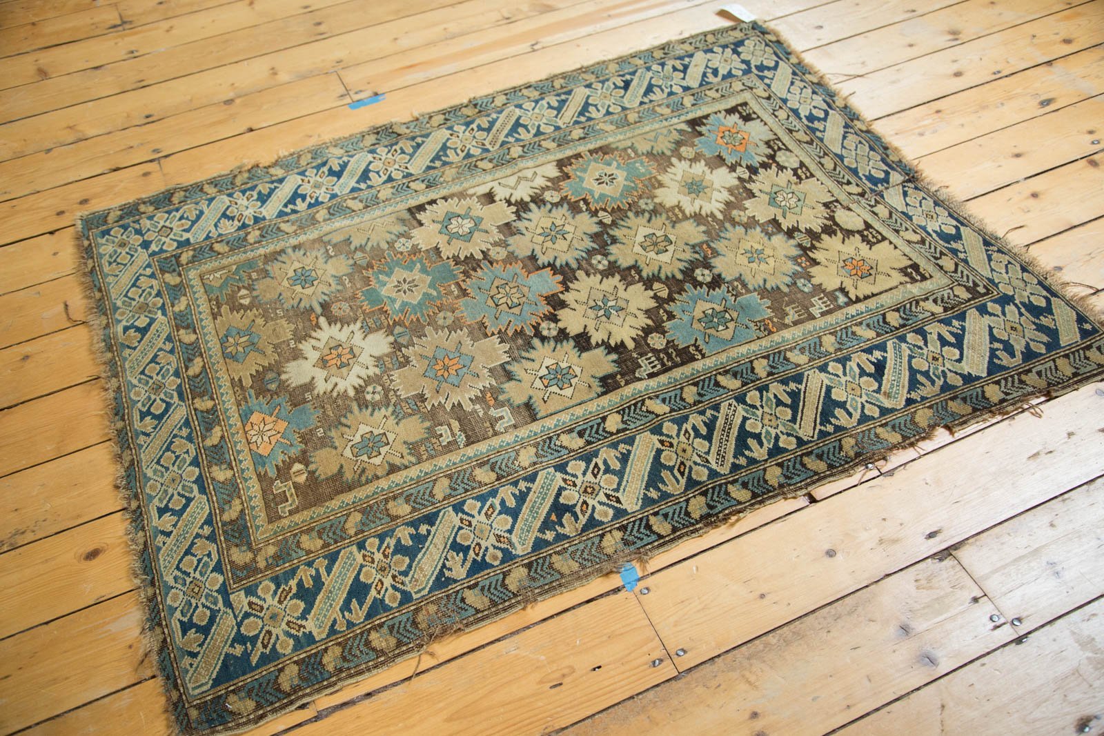 4x5 Antique Caucasian Square Rug