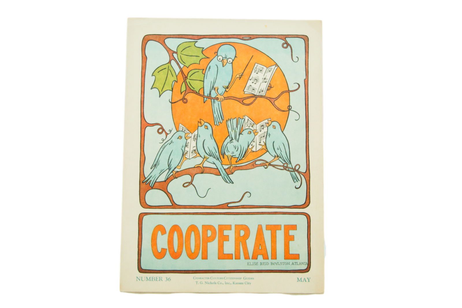 Vintage 1930 Elise Reid Boylston Cooperate Birds Poster :: ONH :: 4268