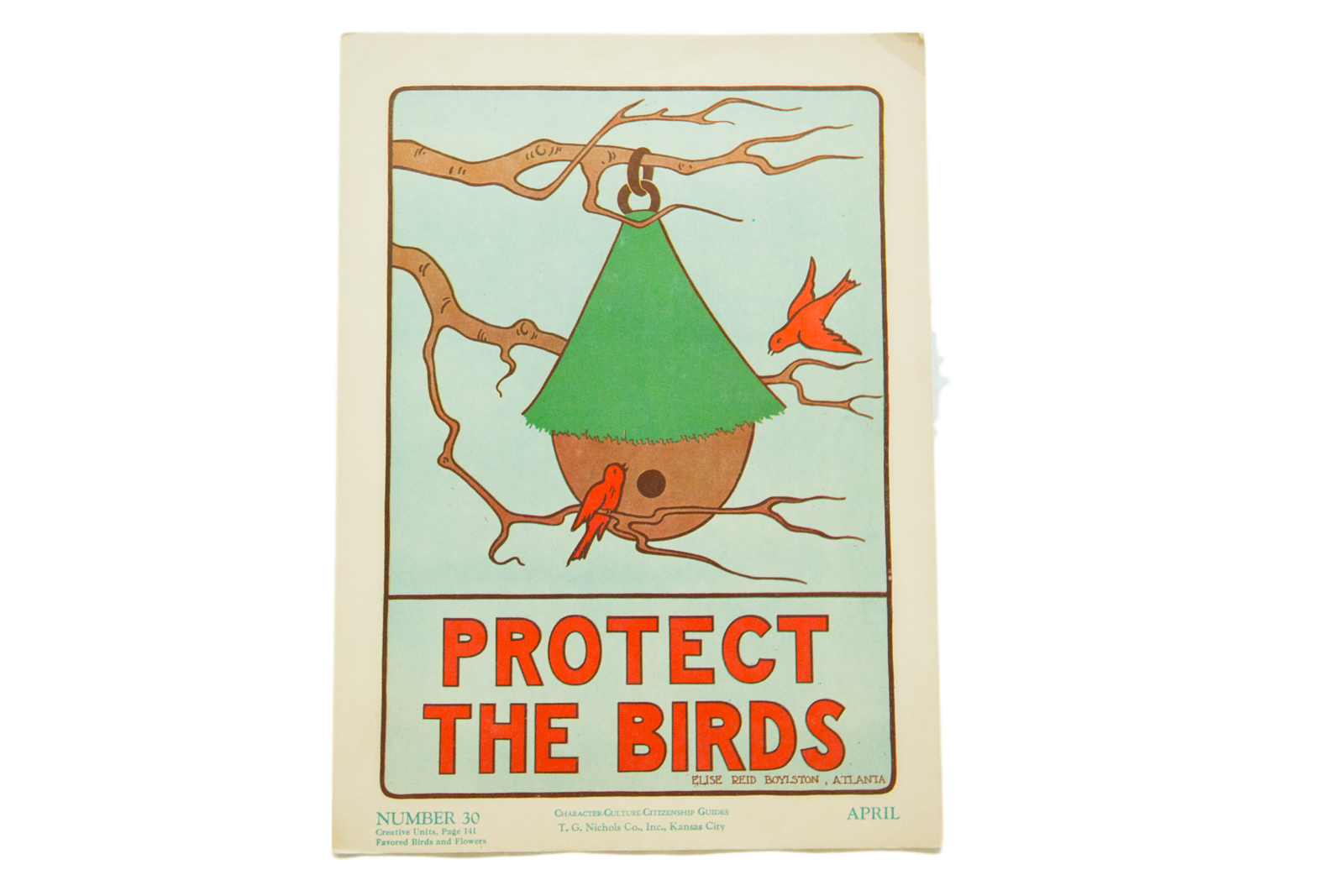 Vintage 1930s Elise Reid Boylston Protect the Birds School Poster ...