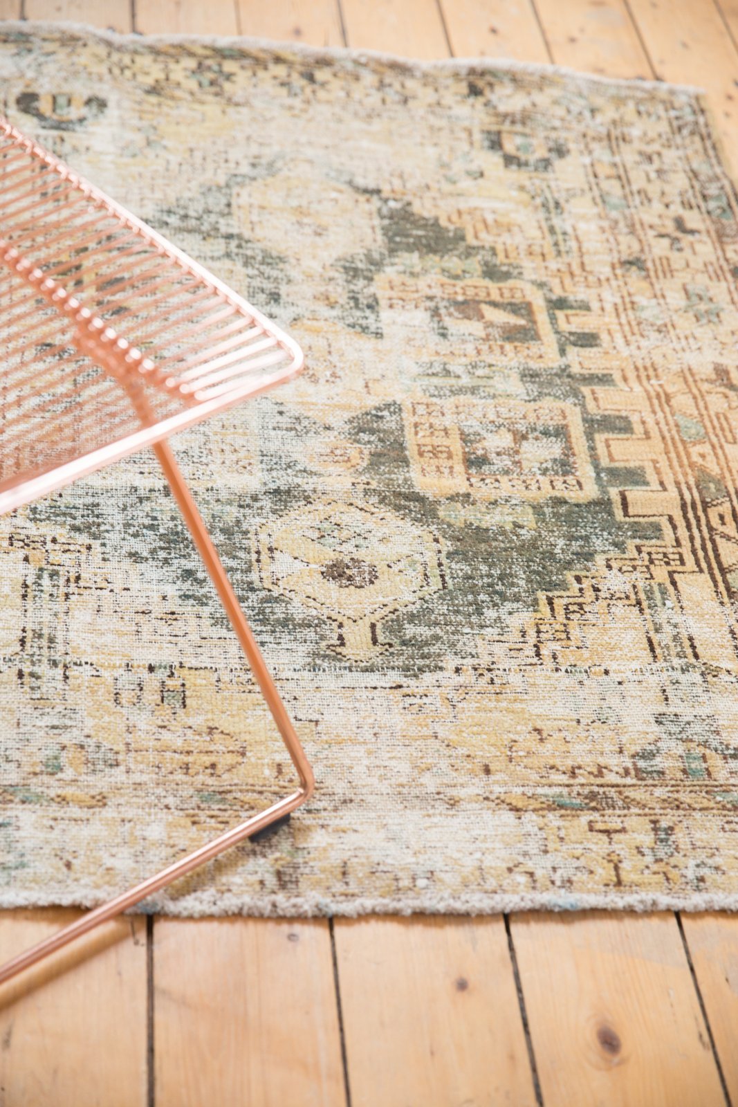 3.5x4.5 Vintage Distressed Hamadan Square Rug