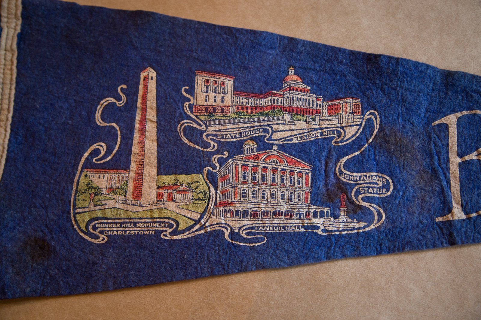 1950s Boston Massachusetts Felt Flag