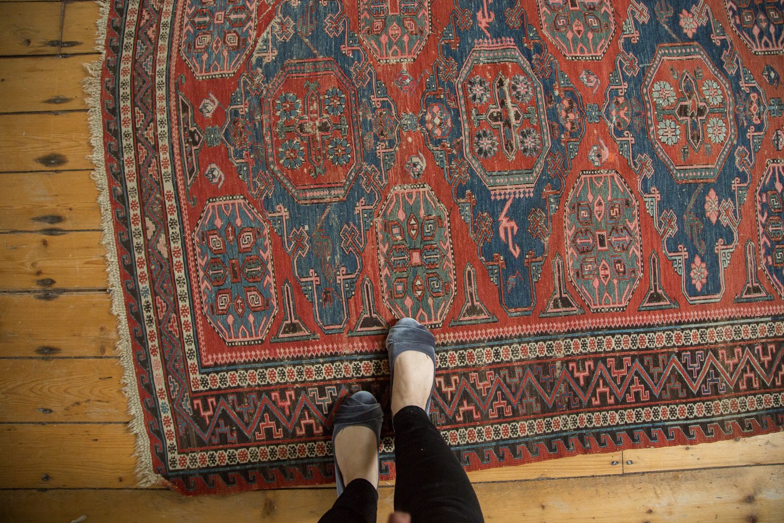 5x6 Vintage Caucasian Soumac Rug