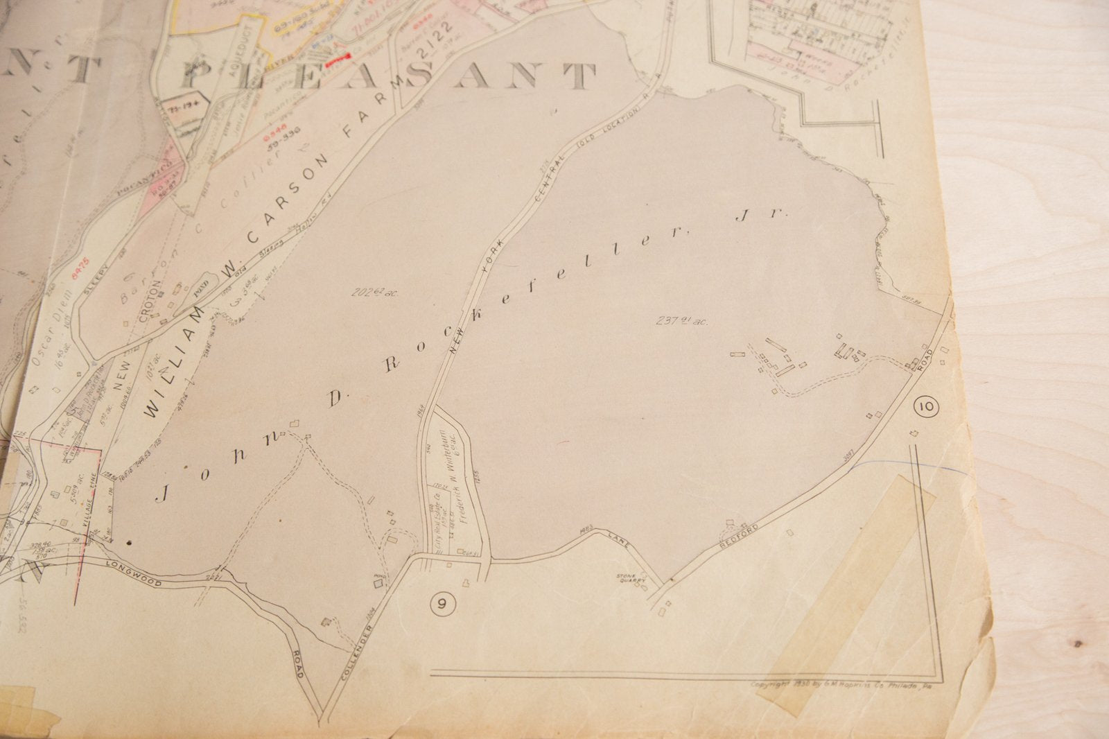 Vintage 1930s Hopkins Map of Mount Pleasant NY