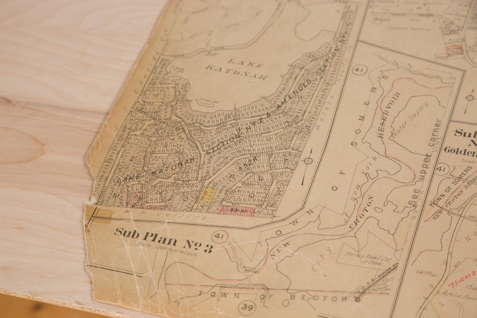 Vintage Hopkins Map of Lewisboro Pound Ridge Goldens Bridge Lake Katon