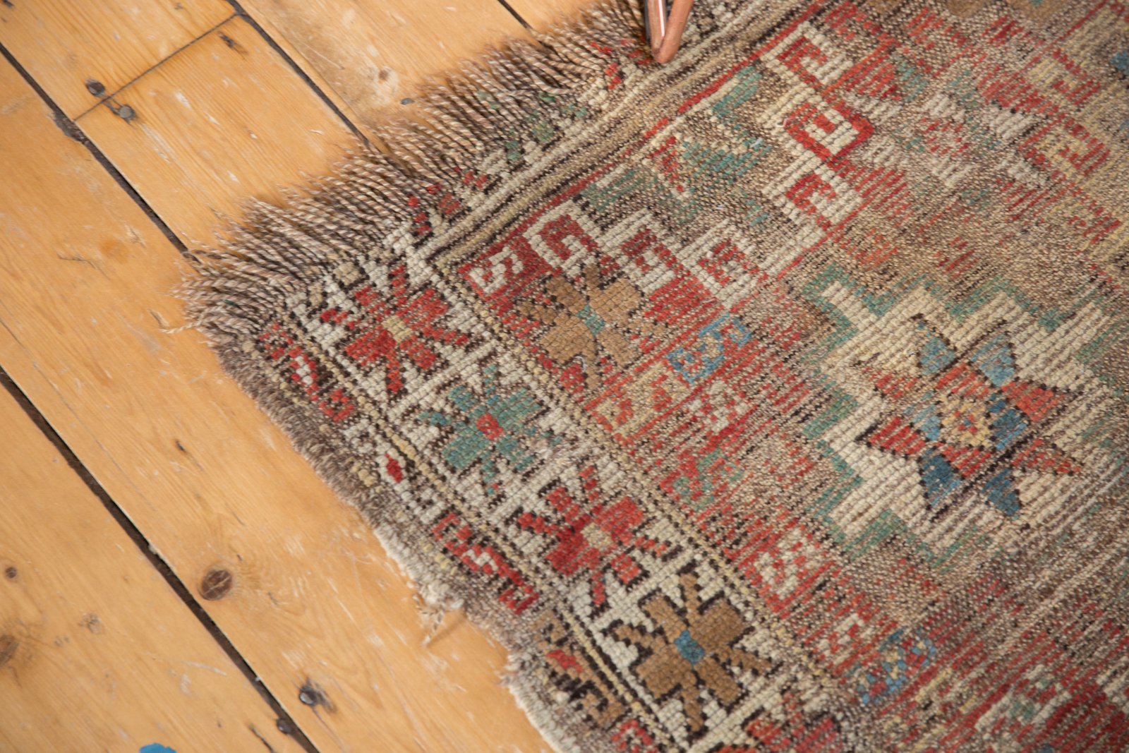 3x3 Antique Caucasian Fragment Square Rug