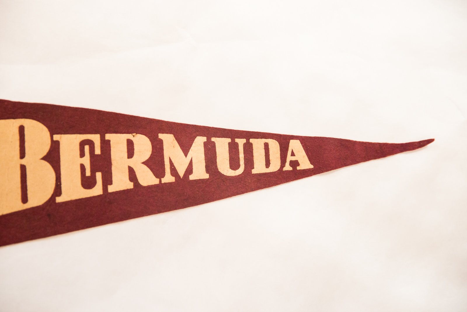 Vintage Bermuda, Atlantic Ocean Felt Flag Pennant