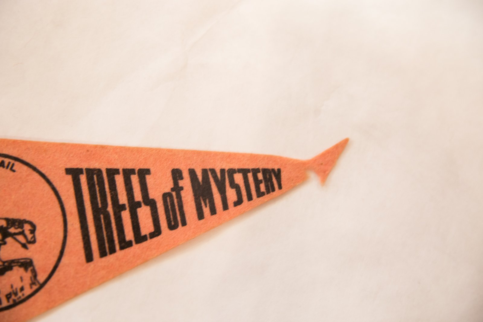 Vintage Trees of Mystery End of Trail Felt Flag Pennant