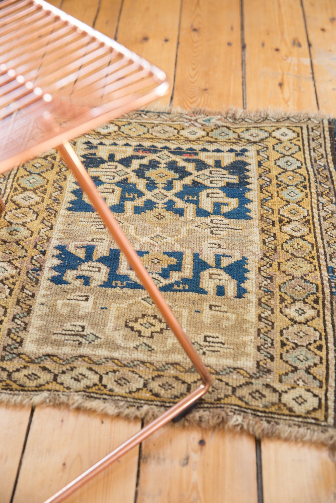 Antique Caucasian Rug 2'1" x 2'3" | Blue, Gray | c. 1910s