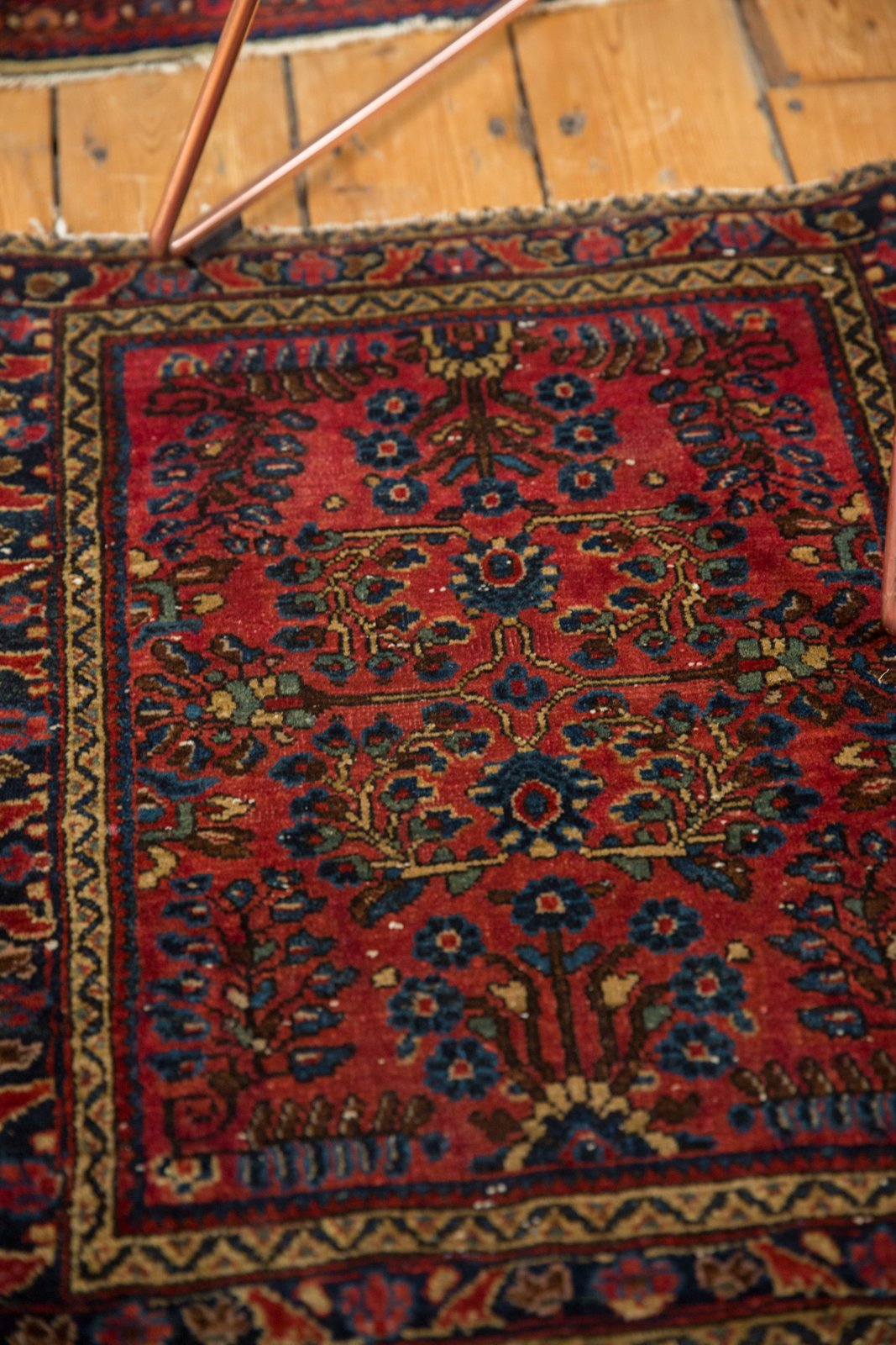 2x2.5 Vintage German Sarouk Square Rug Mat / ONH item 5373