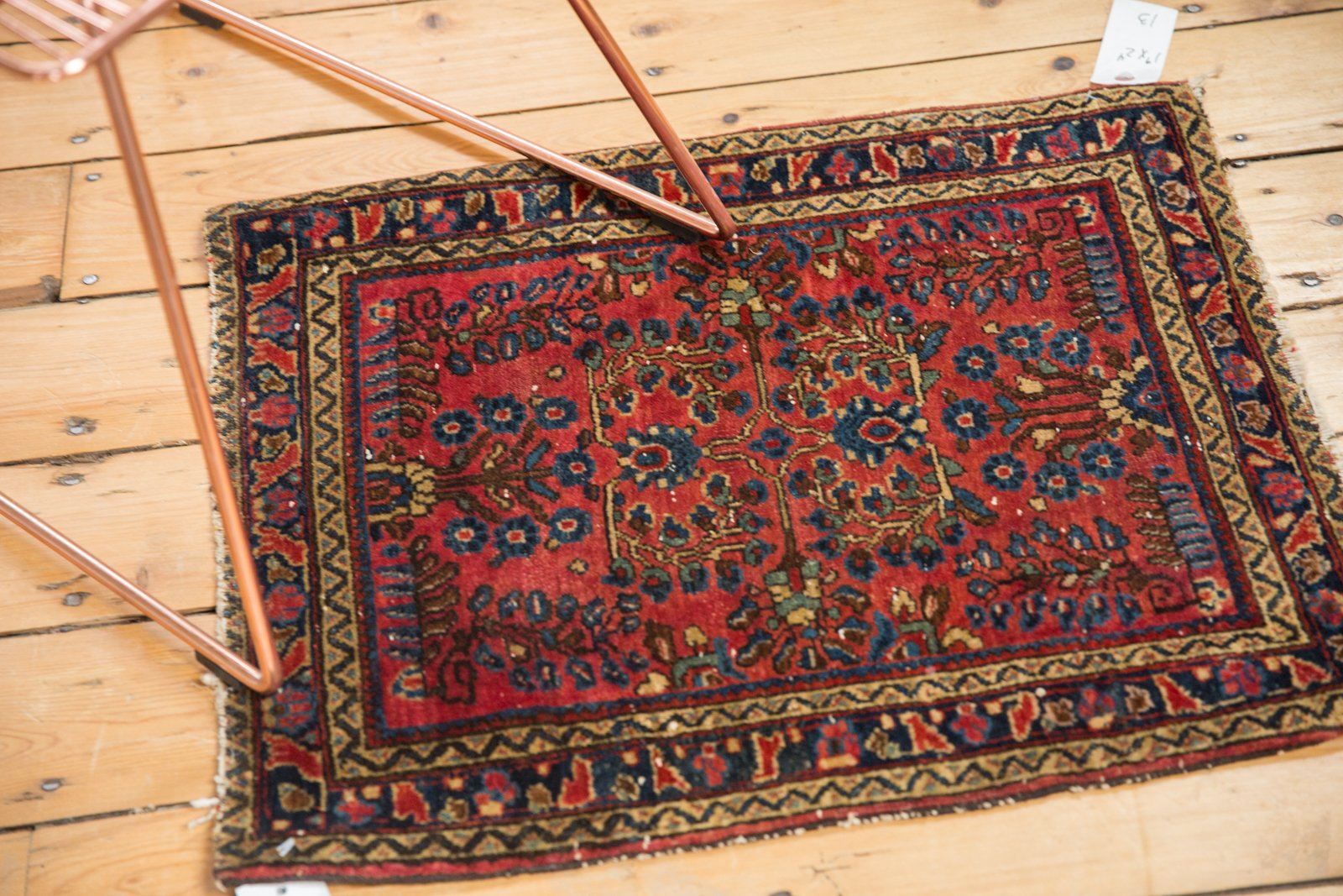 2x2.5 Vintage German Sarouk Square Rug Mat / ONH item 5373