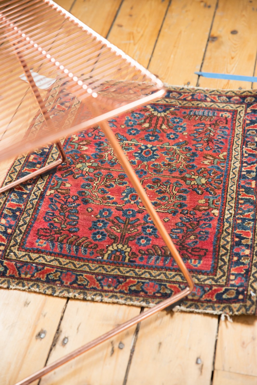 2x2.5 Vintage German Sarouk Square Rug Mat / ONH item 5373