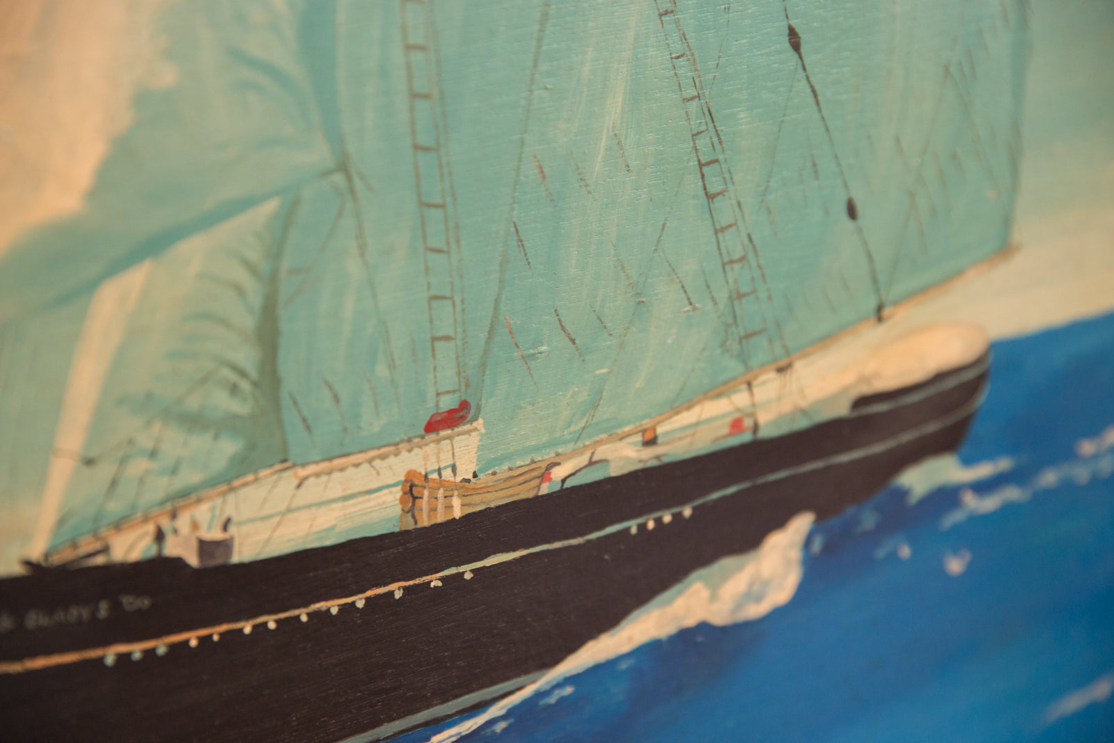 Vintage 1950s Painting of Norma and Gladys Boat :: ONH Wall Art 5456 ...