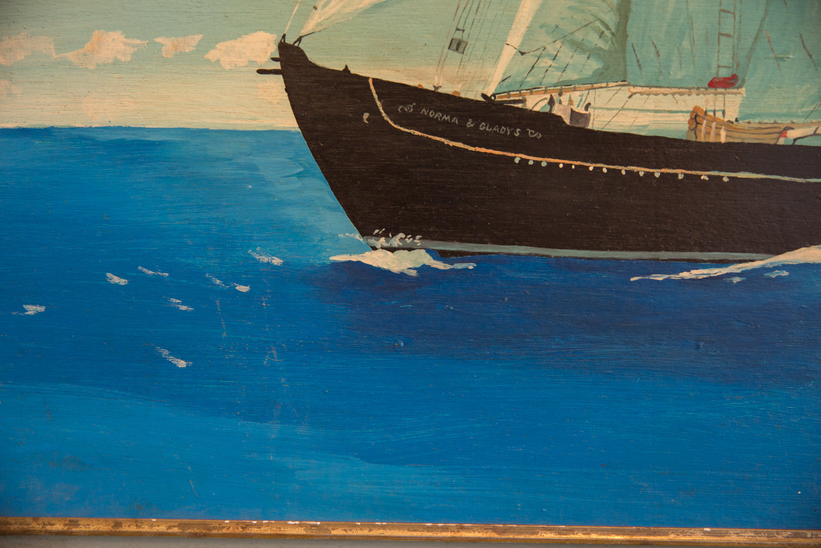 Vintage 1950s Painting of Norma and Gladys Boat :: ONH Wall Art 5456 ...