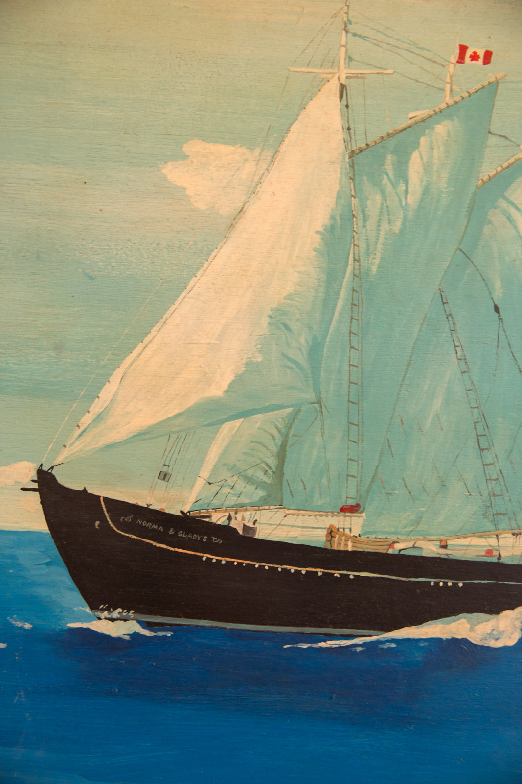 Vintage 1950s Painting of Norma and Gladys Boat :: ONH Wall Art 5456 ...