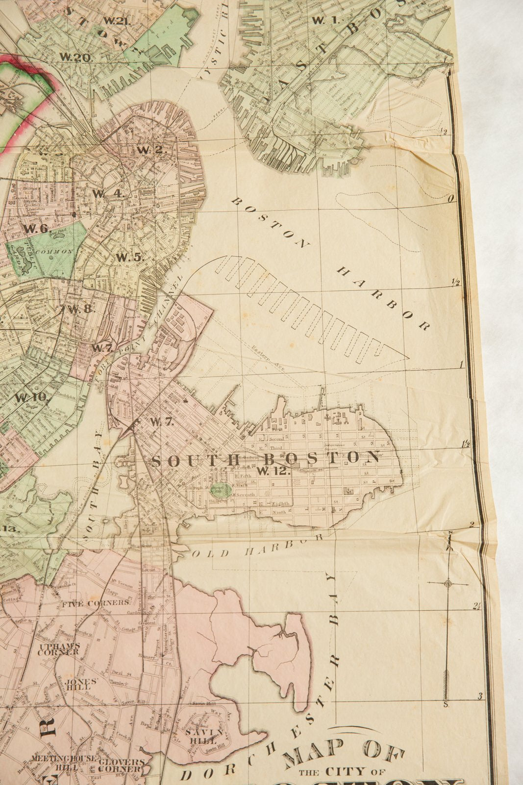 Antique Folding Map of City of Boston and its Environs 1874 – Item #5604