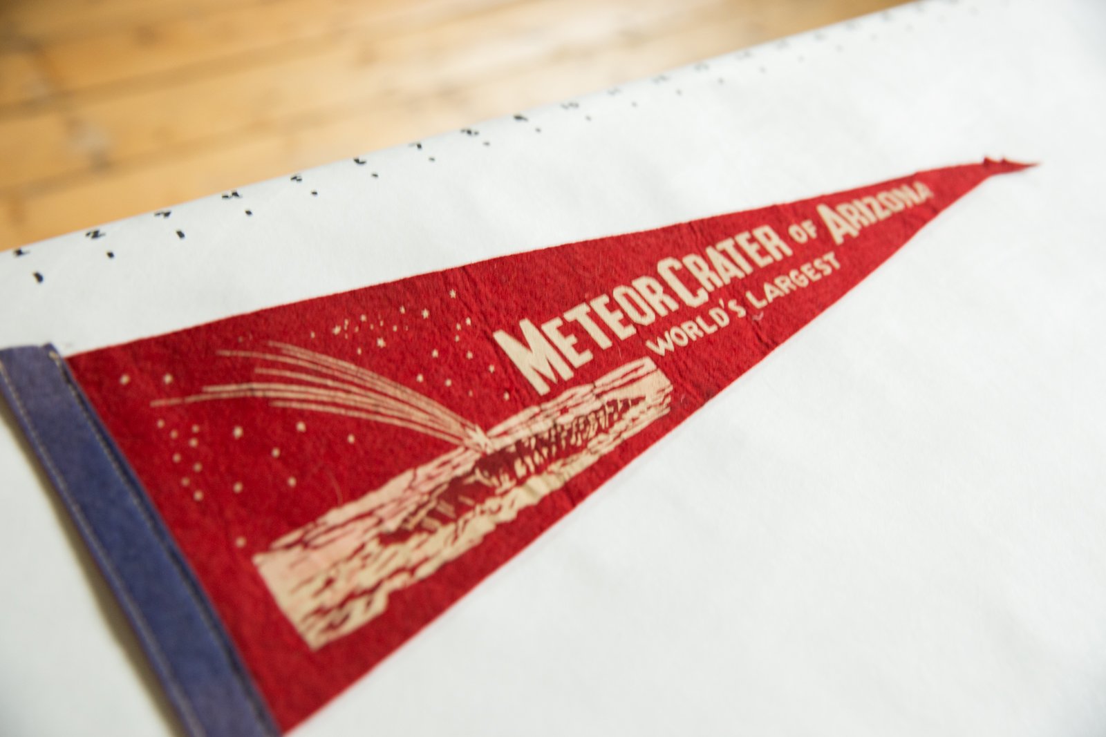 Vintage Meteor Crater of Arizona Felt Flag Pennant