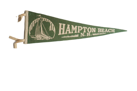 Vintage Hampton Beach N.H. Felt Flag Pennant