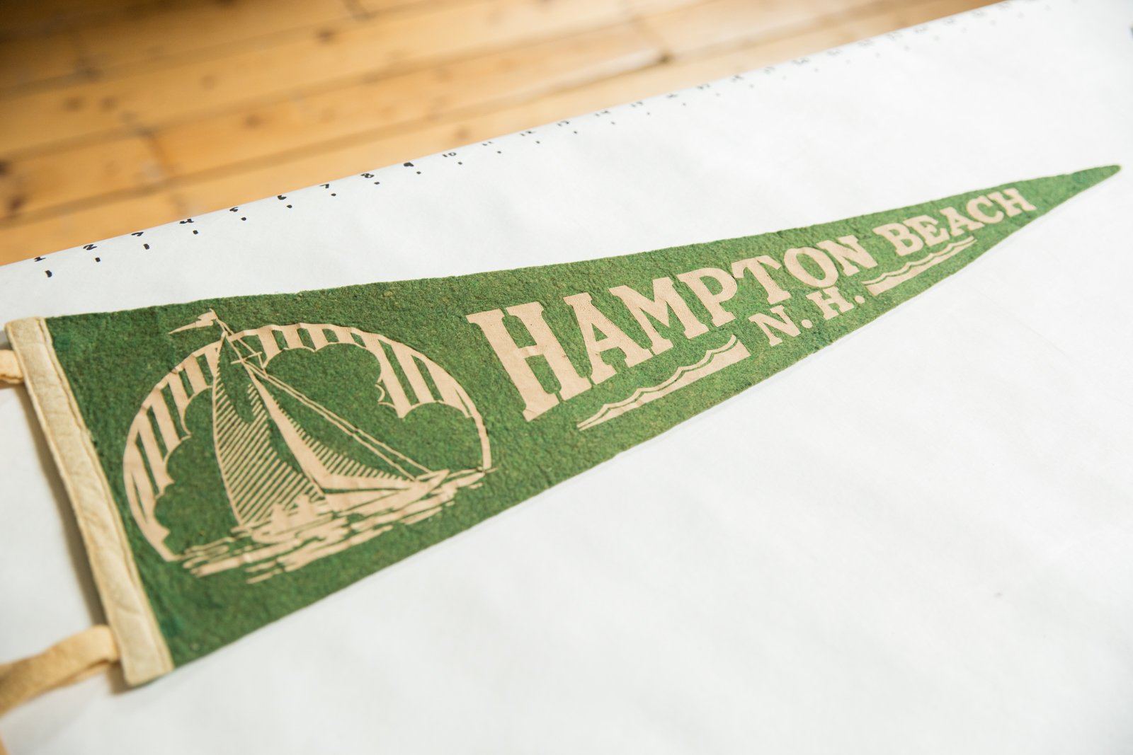 Vintage Hampton Beach N.H. Felt Flag Pennant