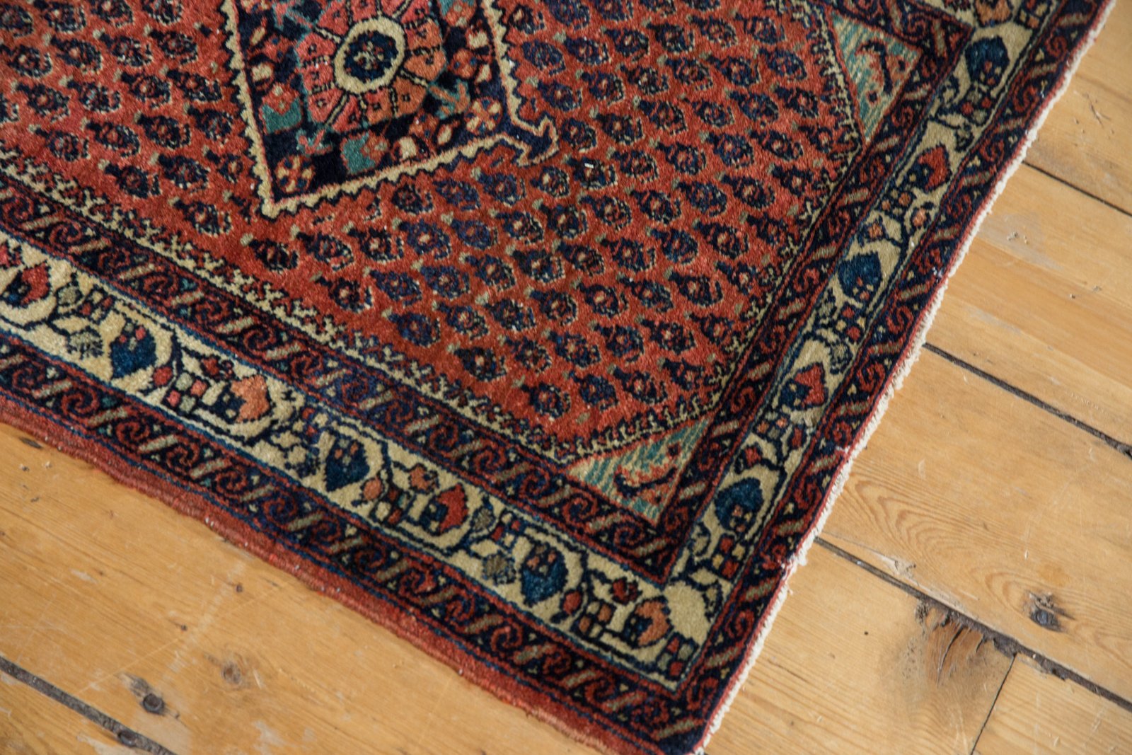 Vintage Engelas Persian Rug 1'11" x 2'5" | Orange, Blue | 1930s