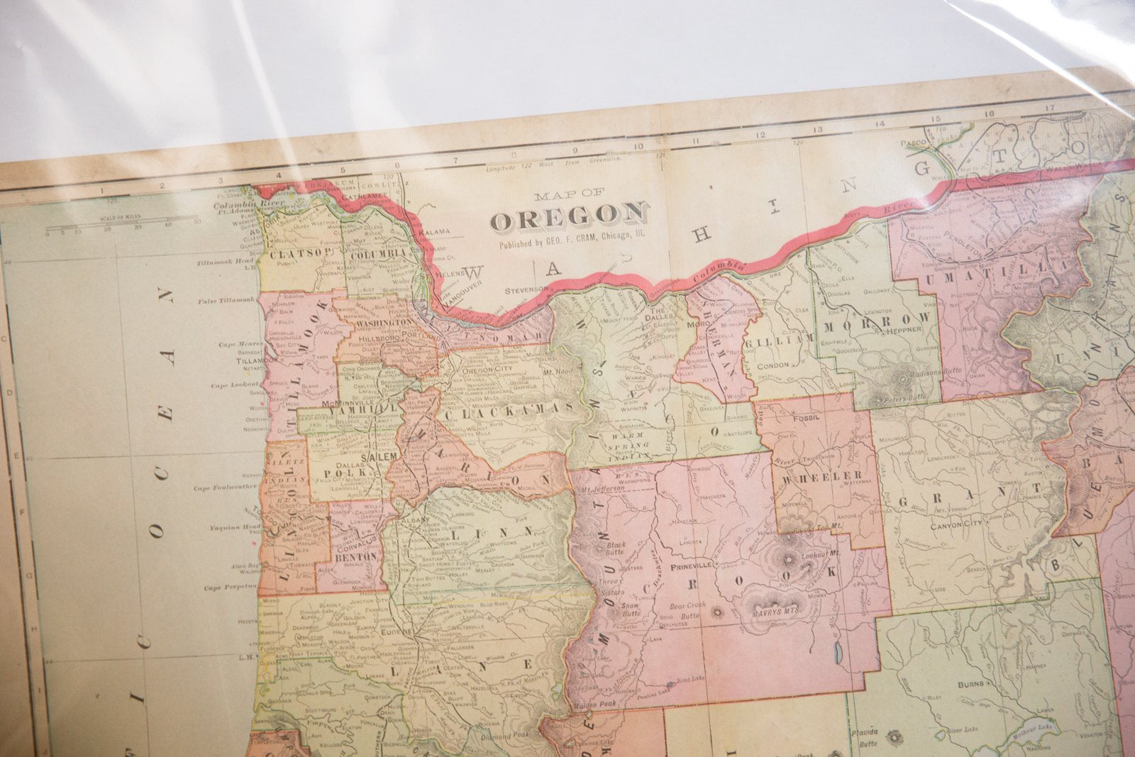 Cram's 1907 Map of Oregon