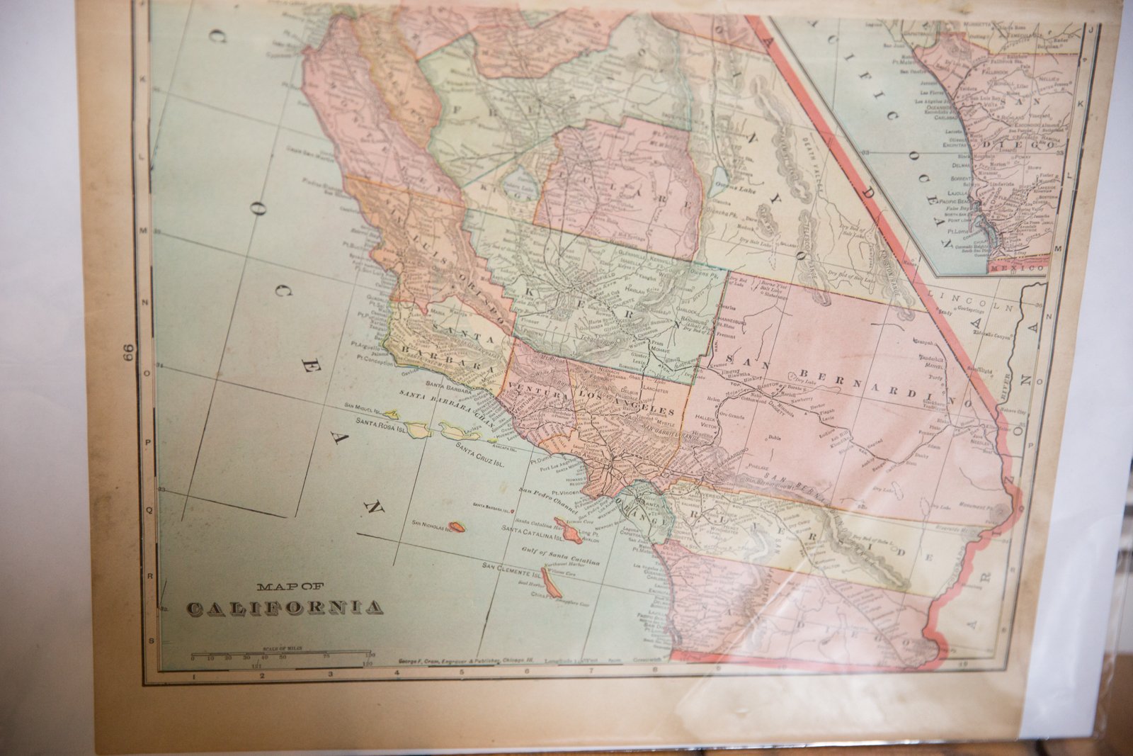 Cram's 1907 Map of California