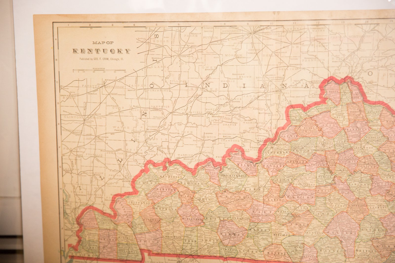 Cram's 1907 Map of Kentucky – Item #6279