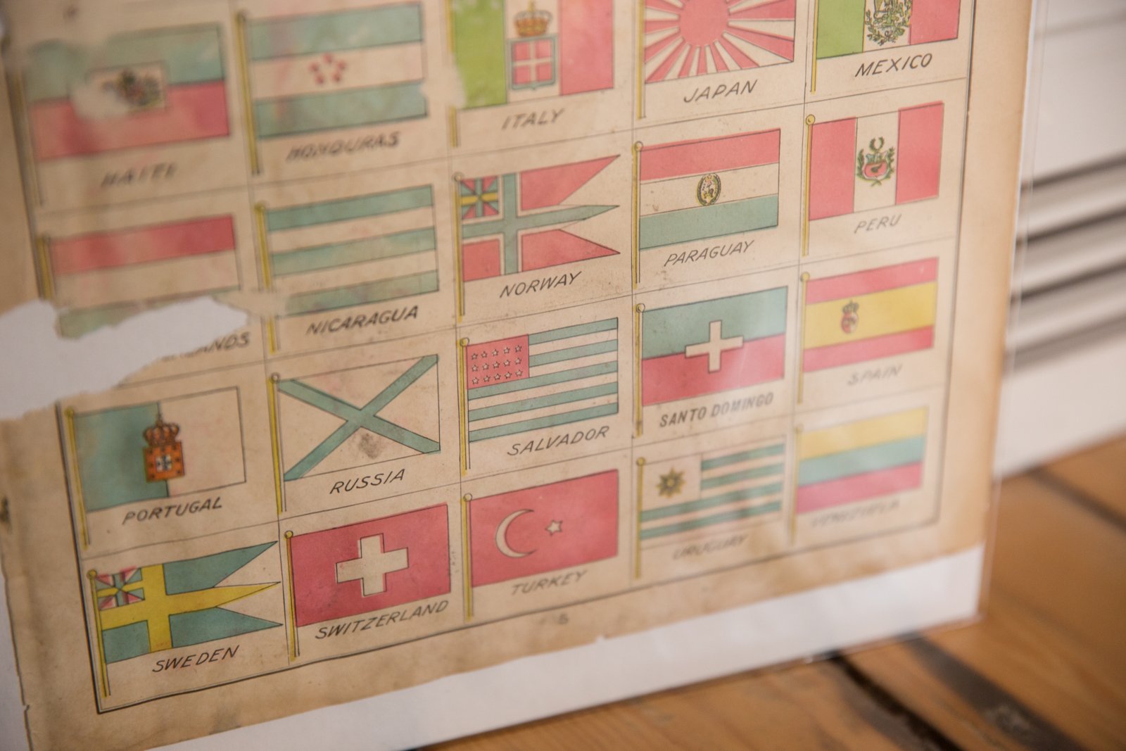 Cram's 1907 Map of Flags of Nations