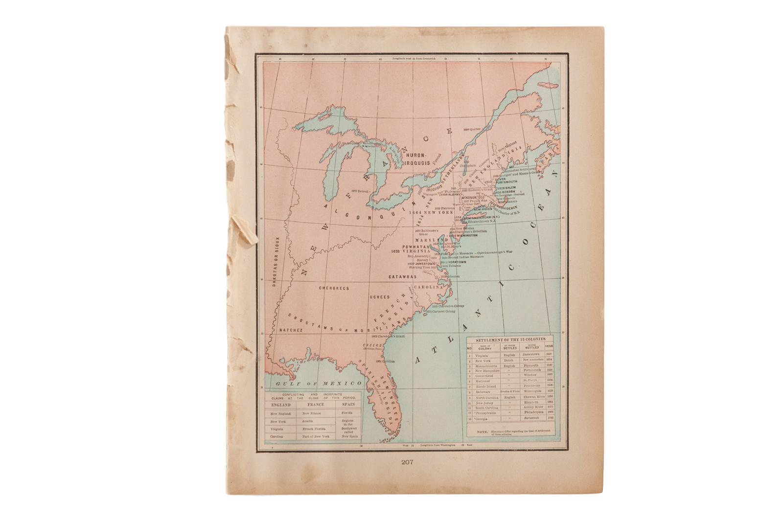 Cram's 1907 Map of US History