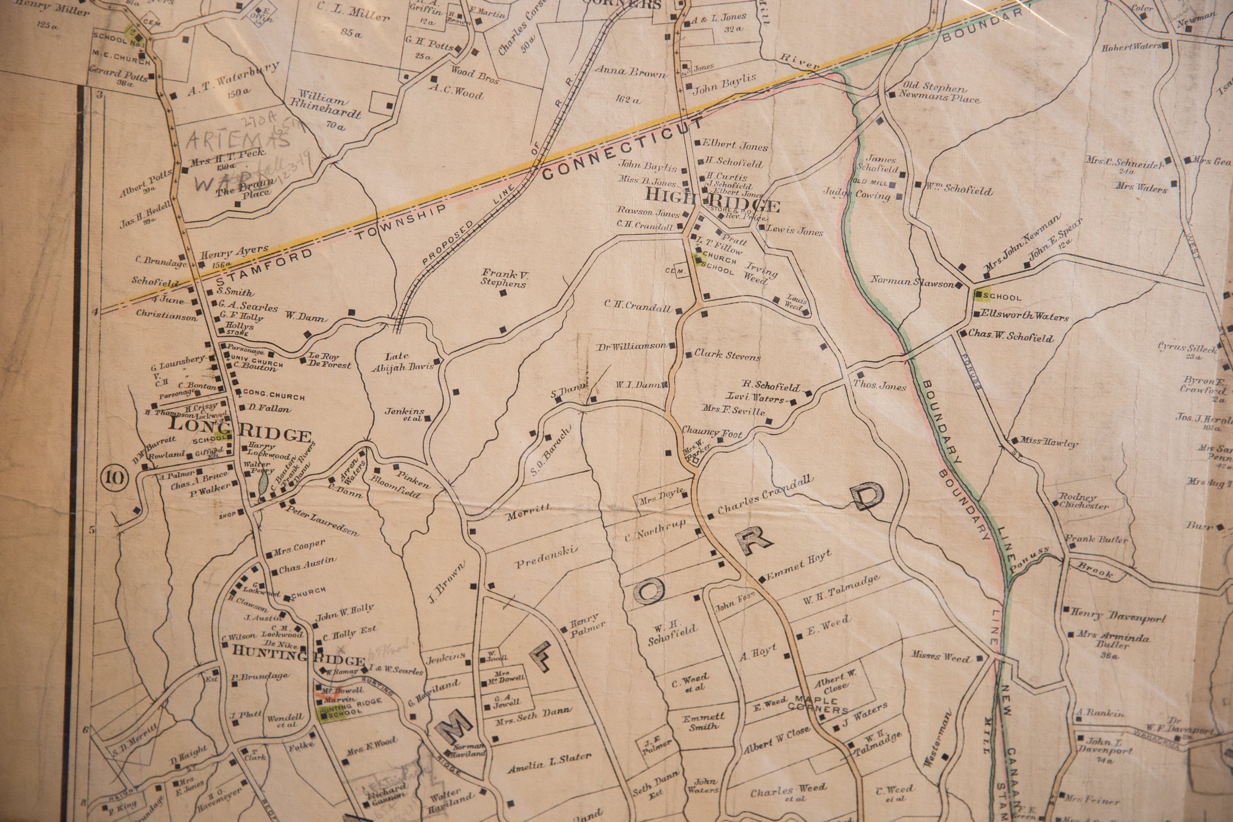 Vintage Map of Pound Ridge NY and New Canaan CT