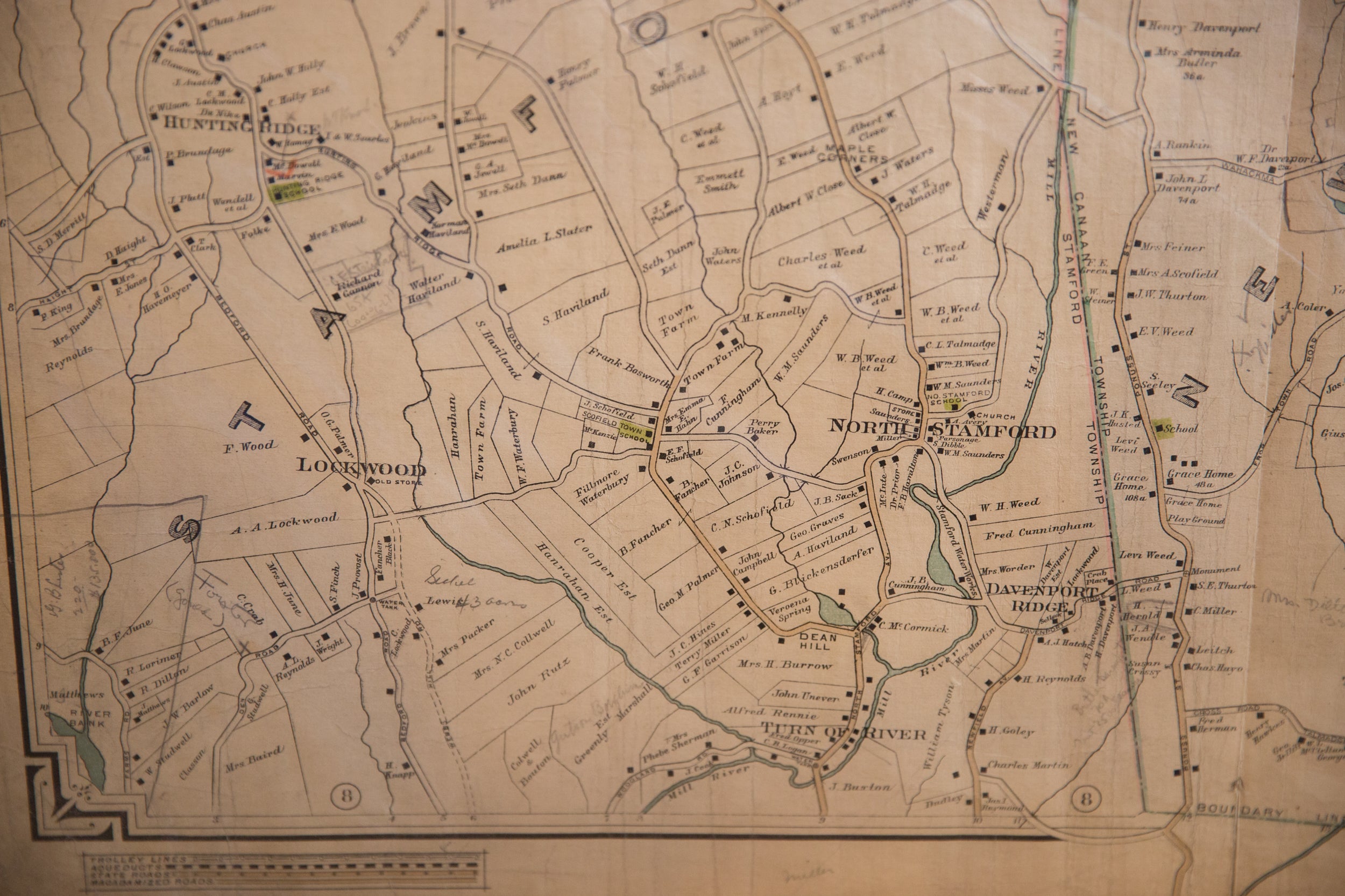 Vintage Map of Pound Ridge NY and New Canaan CT